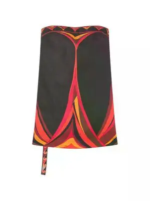 Emilio Pucci Fari Print Off-the-shoulder Cotton Linen Dress - Black