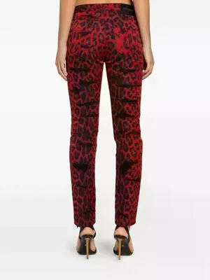 Roberto Cavalli Leopard Print Distressed Jeans