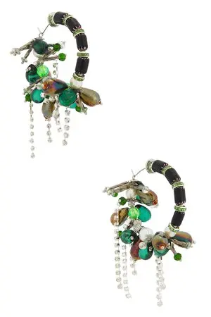 Dries Van Noten Statement Hoop Earrings - Black
