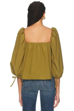 Saint Laurent Cropped Blouse In Green