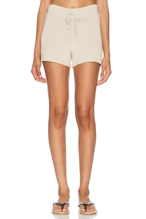 LA PORTE Sofia Knit Short In Metallic Neutral
