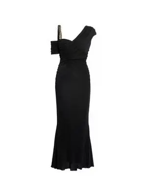 Roberto Cavalli Chain-strap Off-the-shoulder Maxi Dress
