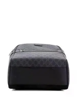 Gucci Gg Coated Canvas Backpack With Front Zip Pocket
