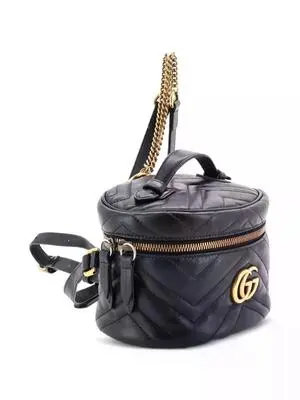 Gucci Gg Marmont Vanity Matelassé Leather Mini Backpack