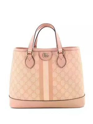 Gucci Ophidia Top Handle Tote Coated Canvas With Leather Small Satchel - Pink