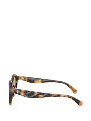 Tory Burch Chevron-quilted Round Frame Sunglasses