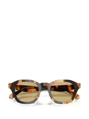 Tory Burch Chevron-quilted Round Frame Sunglasses