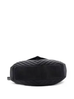Saint Laurent Matelassé Chevron Leather Large Shoulder Bag - Black