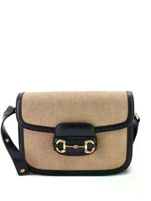 Gucci Horsebit 1955 Canvas And Leather Small Shoulder Bag