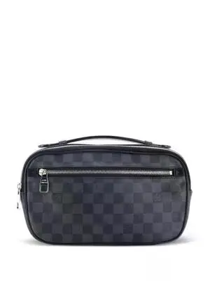 LOUIS VUITTON Damier Graphite Ambler Waist Bag - Black