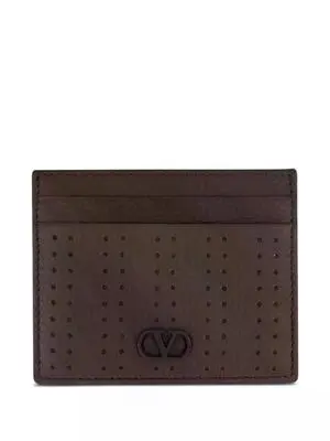 Valentino Garavani Vlogo Perforated Wallet - Brown