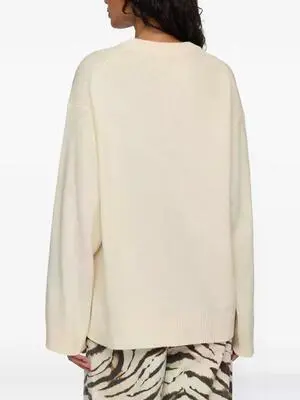 GANNI Strawberry Intarsia Knit Sweater - Neutrals