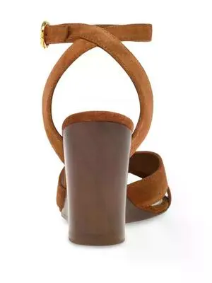 GIANVITO ROSSI Suede Crossover Wedge Sandals