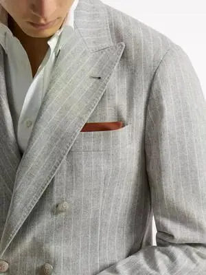 Brunello Cucinelli Silk Pocket Square With Printed Logo