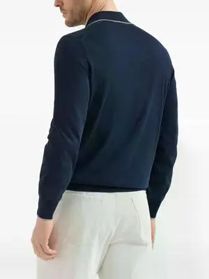 Brunello Cucinelli Lightweight Knit Polo Shirt - Blue