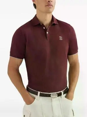 Brunello Cucinelli Cotton-piqué Polo Shirt With Logo - Red