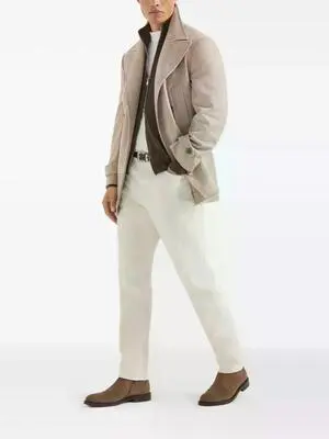 Brunello Cucinelli Cashmere High-neck Cardigan With Zipper - Brown