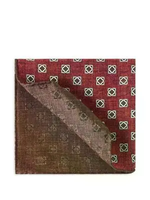 Brunello Cucinelli Silk Geometric-pattern Pocket Square - Red