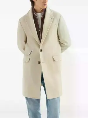 Brunello Cucinelli Lightweight Water-resistant Cashmere Coat With Double Vents - Neutrals