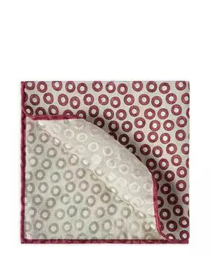 Brunello Cucinelli Spotted-pattern Silk Pocket Square - Neutrals