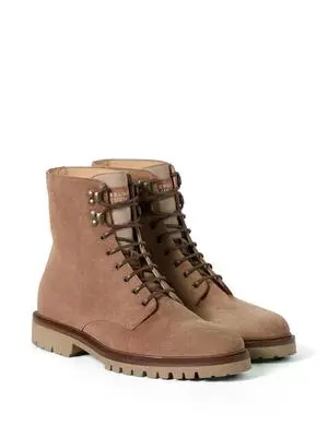 Brunello Cucinelli Lace-up Suede Ankle Boots