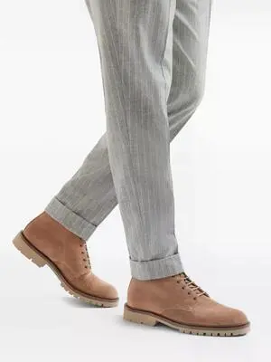Brunello Cucinelli Lace-up Suede Ankle Boots