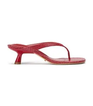 TONY BIANCO Krista Embossed Leather Thong Mules