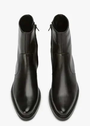 TONY BIANCO Black Leather Ankle Boots - Black Como