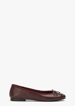 TONY BIANCO Ballet Flats With Bow Detailing - Vino Nappa