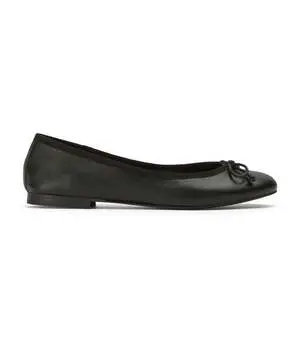 TONY BIANCO Comma Ballet Flats With Bow Detailing - Black Nappa