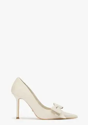 TONY BIANCO Nellie Stiletto Heel Pumps With Bow Detailing - Dove Nappa