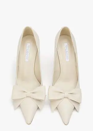 TONY BIANCO Nellie Stiletto Heel Pumps With Bow Detailing - Dove Nappa
