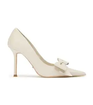 TONY BIANCO Nellie Stiletto Heel Pumps With Bow Detailing - Dove Nappa