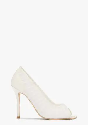 TONY BIANCO Silvia Peep-toe Stilettos - Ivory Tulle