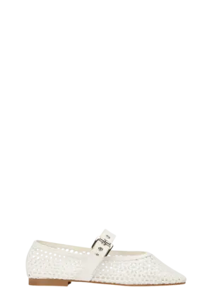 TONY BIANCO Carla Braided Mary Jane Flats - White Braid