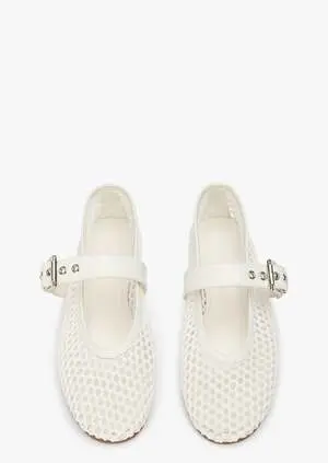TONY BIANCO Carla Braided Mary Jane Flats - White Braid