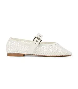 TONY BIANCO Carla Braided Mary Jane Flats - White Braid