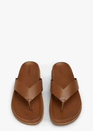 TONY BIANCO Loop Leather Thong Sandals - Tan