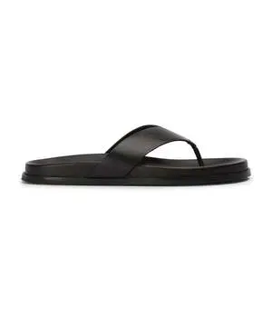 TONY BIANCO Loop Leather Thong Sandals - Black