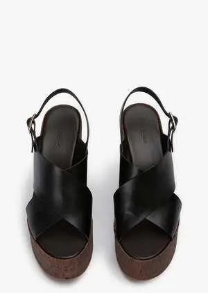 TONY BIANCO Vogue Wedge Sandals - Black Como