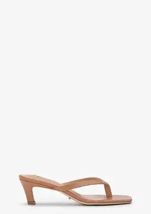 TONY BIANCO Topaz Leather Mule With Kitten Heel - Tan Como