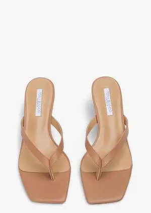 TONY BIANCO Topaz Leather Mule With Kitten Heel - Tan Como