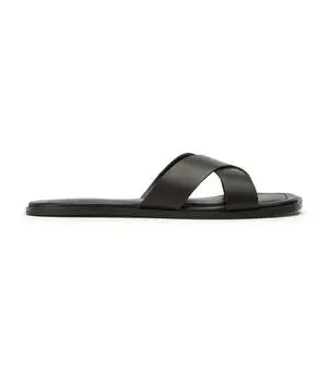 TONY BIANCO Maple Leather Crossover Strap Flat Sandals