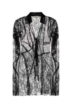 Blumarine Lace Front Tie Shirt
