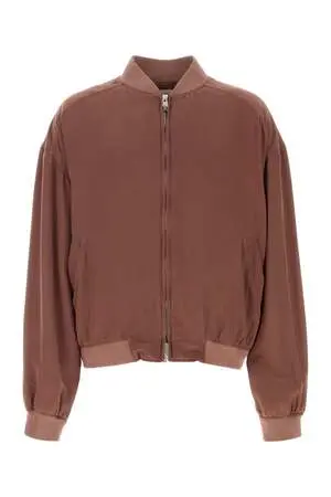 Versace Antiqued Silk Bomber Jacket - Pink