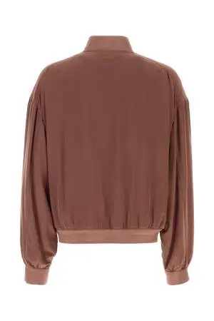 Versace Antiqued Silk Bomber Jacket - Pink