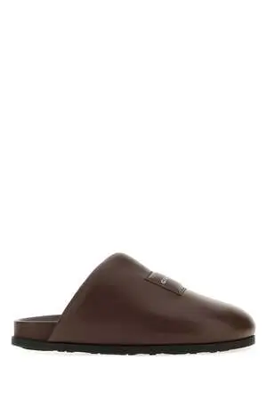 Givenchy Chocolate Leather Slippers - Brown