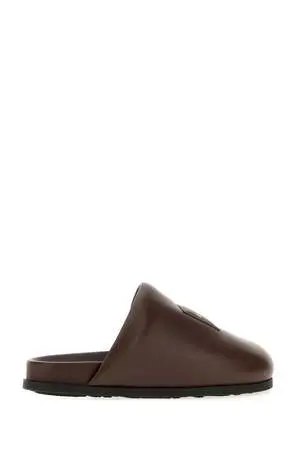 Givenchy Leather Slippers With Logo Detail - Brown