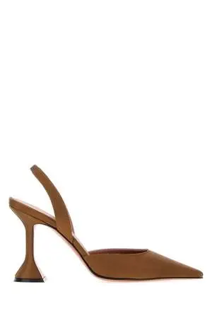 Amina Muaddi Satin Sling Pumps