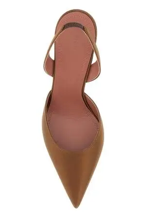 Amina Muaddi Satin Sling Pumps